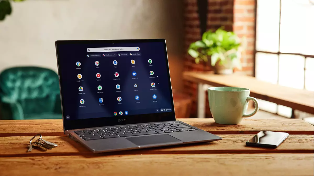 Um laptop Acer executando o Chrome OS.