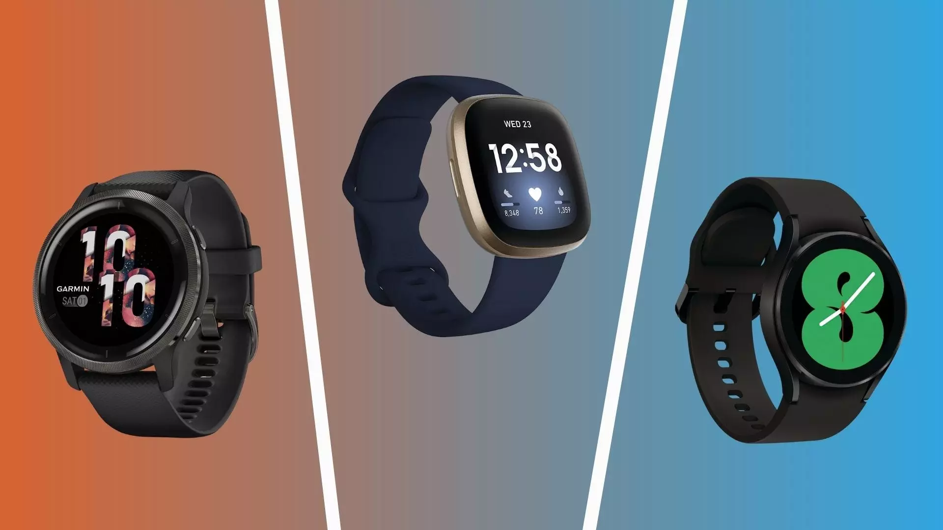 meilleures montres intelligentes et trackers de fitness, y compris garmin venu 2, fitbit versa 3 et samsung galaxy watch 4