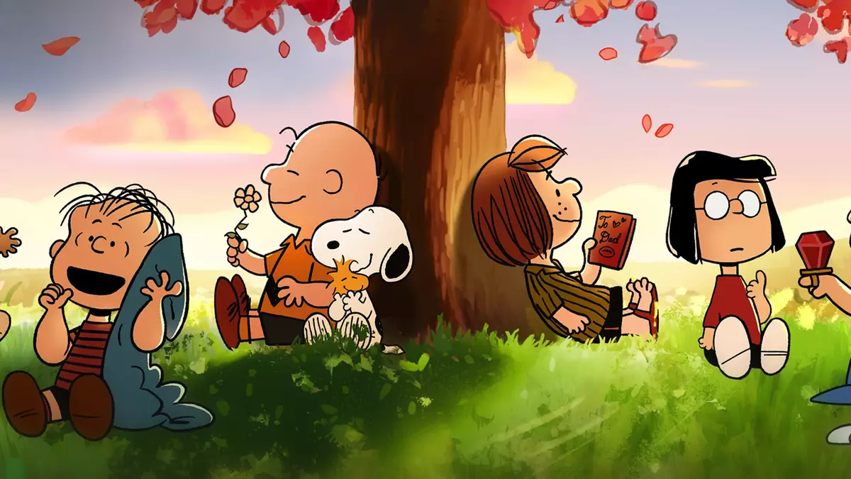 O ilustrație a „Snoopy Presents: Mamei (și tatălui), cu dragoste”