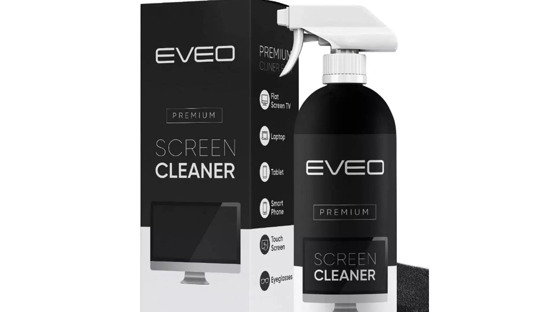 Il flacone e la confezione di Even Screen Cleaner Spray