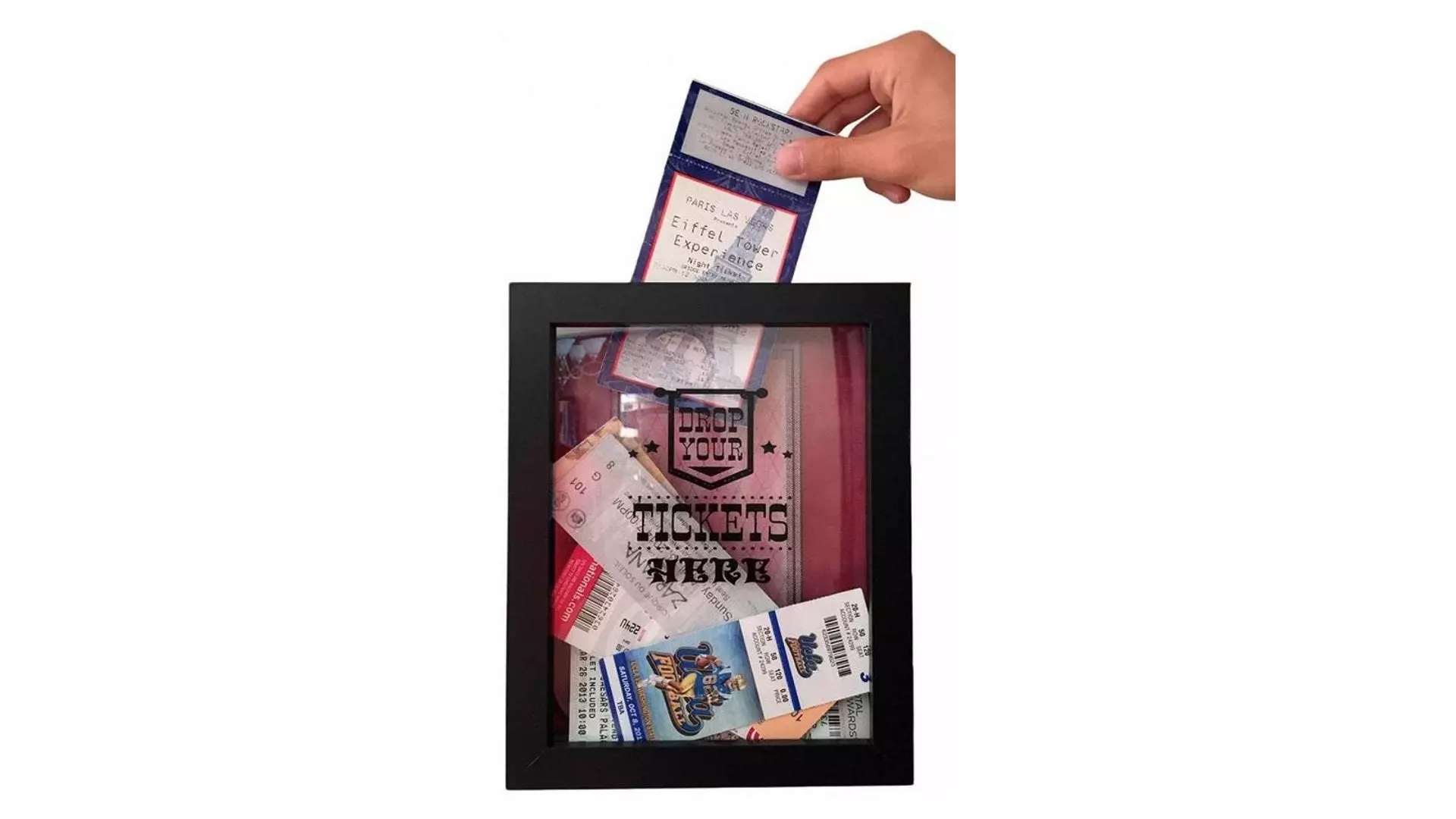 Ticket Shadow Box - Bingkai Kenang-kenangan 8x10 untuk melacak semua potongan tiket Anda