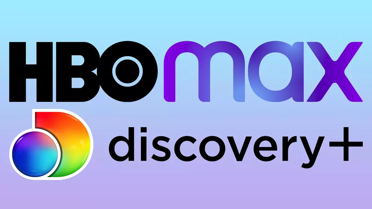 Le HBO Max ma Discovery + logo faʻatasi.
