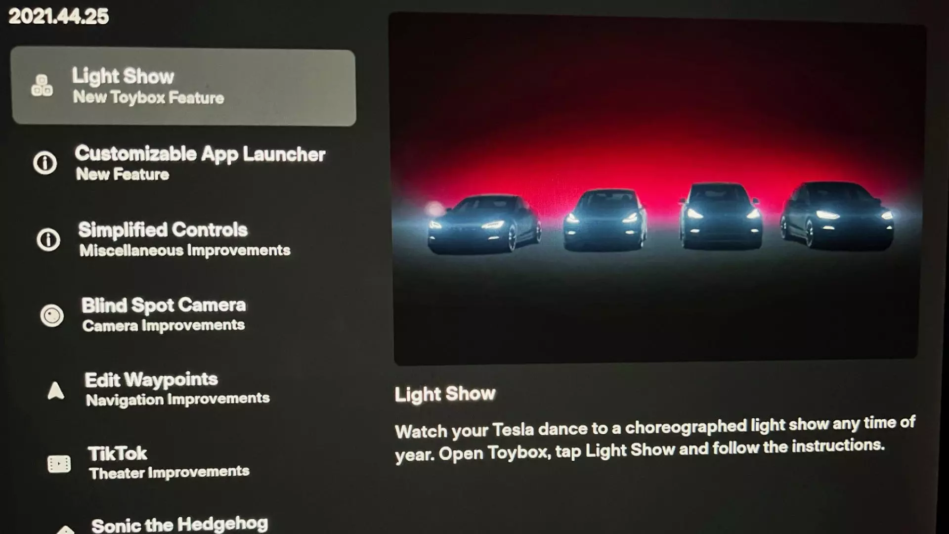 Tesla softwareopdatering blind vinkel