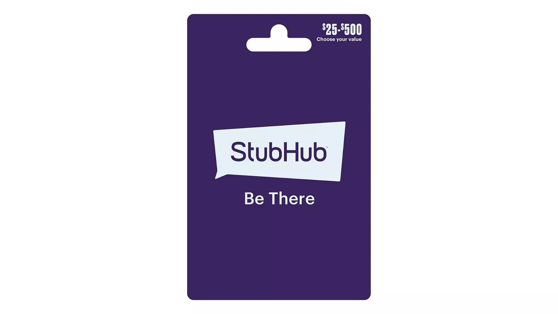 Подарункова картка stubhub з варіаціями грошей від 25 до 500 доларів