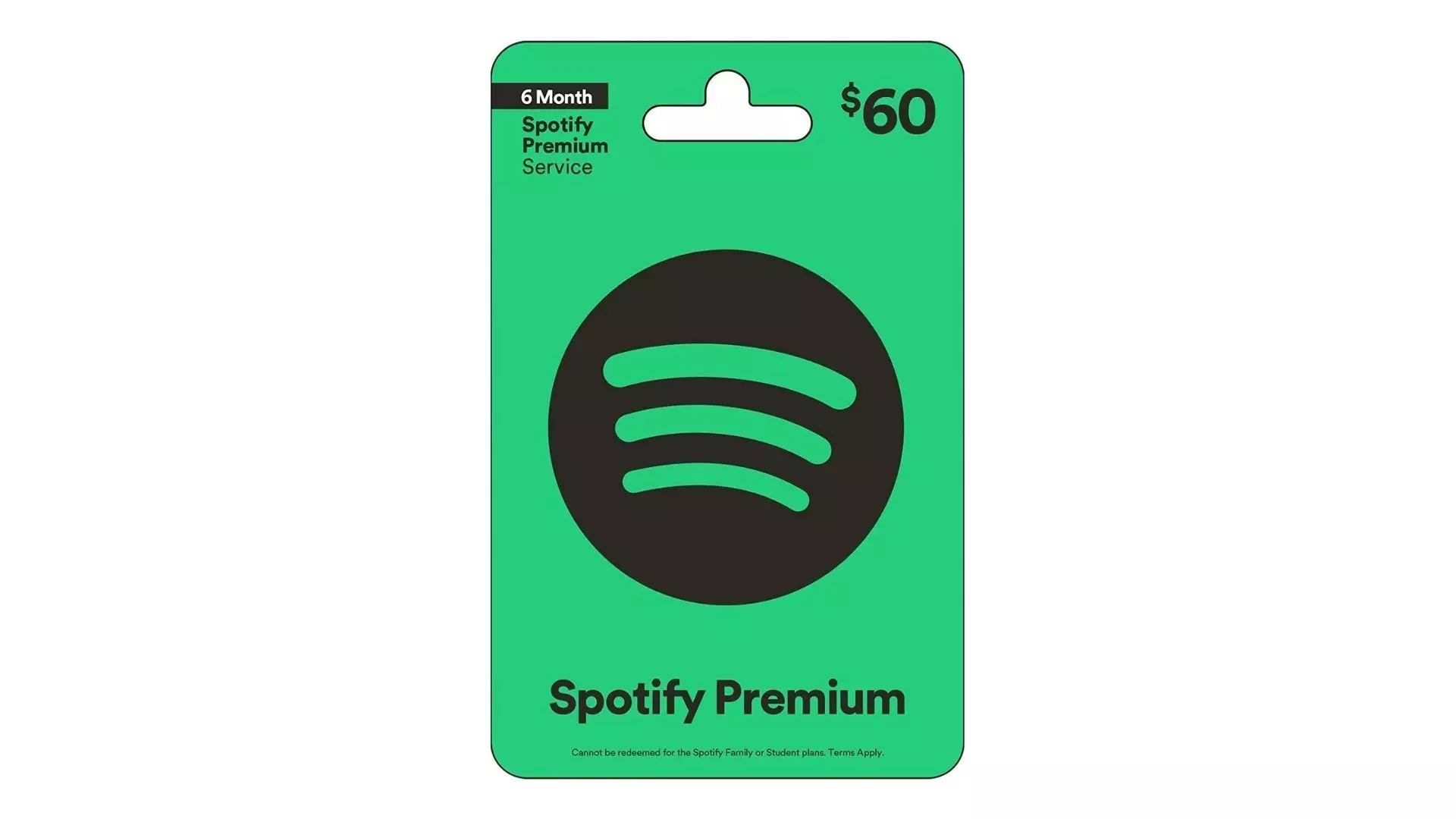Spotify Premium gjafakort fyrir 60 dollara