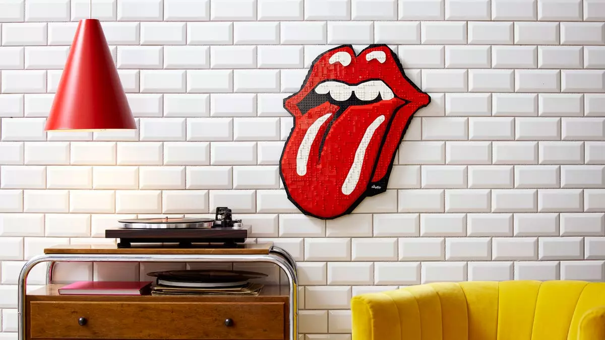 Conjunto de logotipo de língua LEGO Rolling Stones