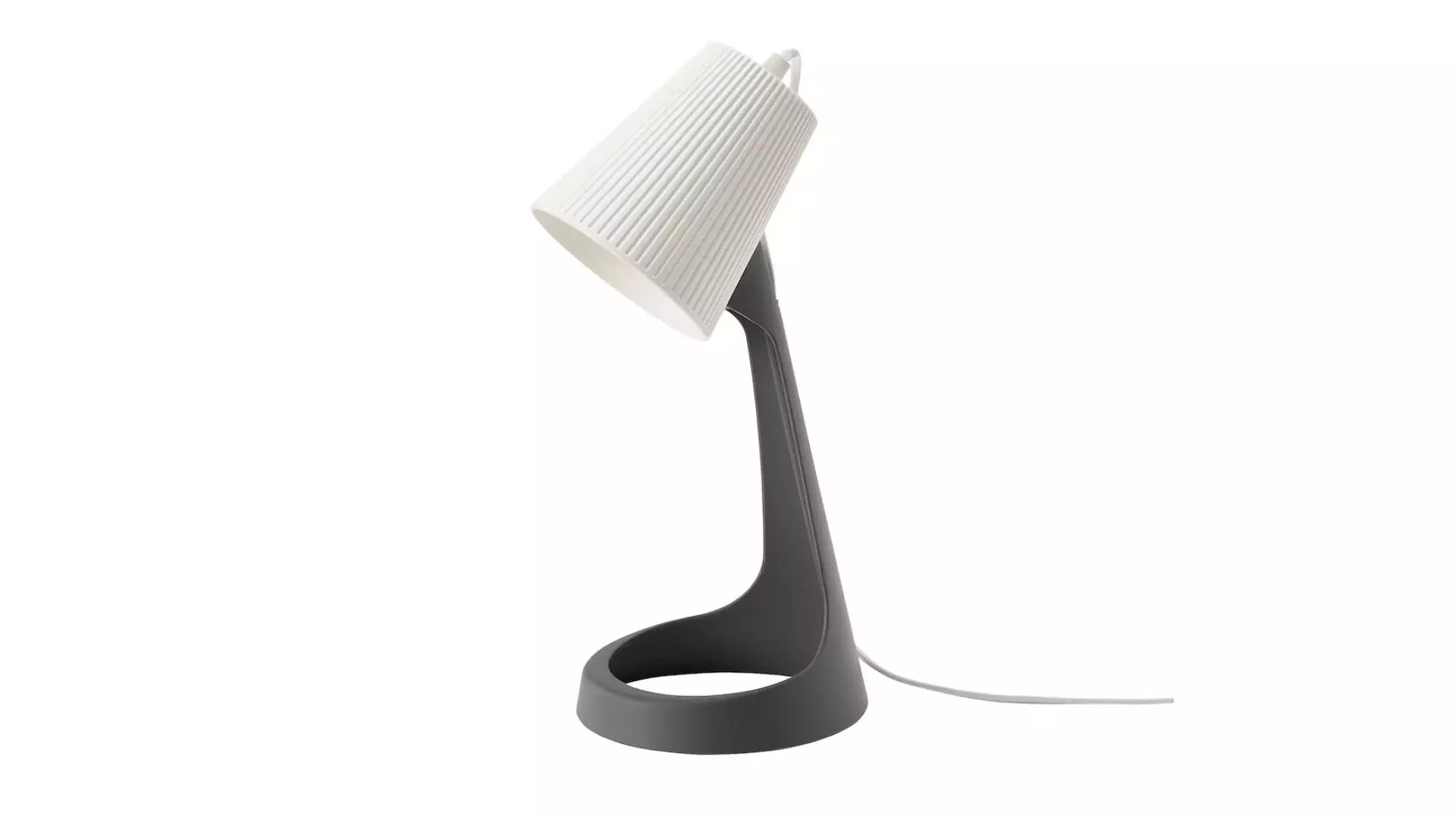 Lámpada de traballo IKEA SVALLET con lámpada LED, cores gris escuro e branco