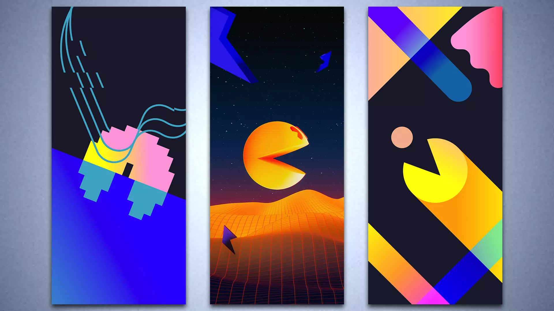 Ajoute retro 'Pac-Man' Wallpaper OnePlus nan Pixel ou, iPhone 13, oswa nenpòt lòt aparèy.
