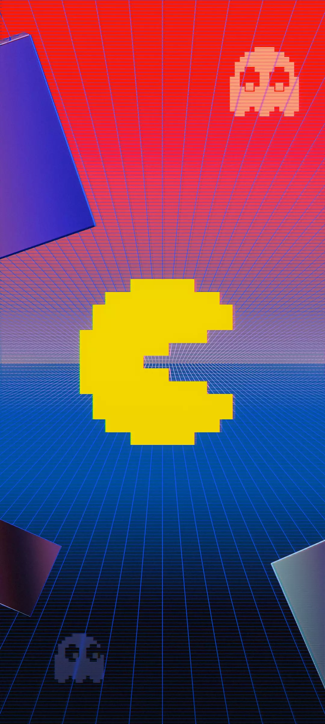 Papur wal corlun gwreiddiol Pac-Man.