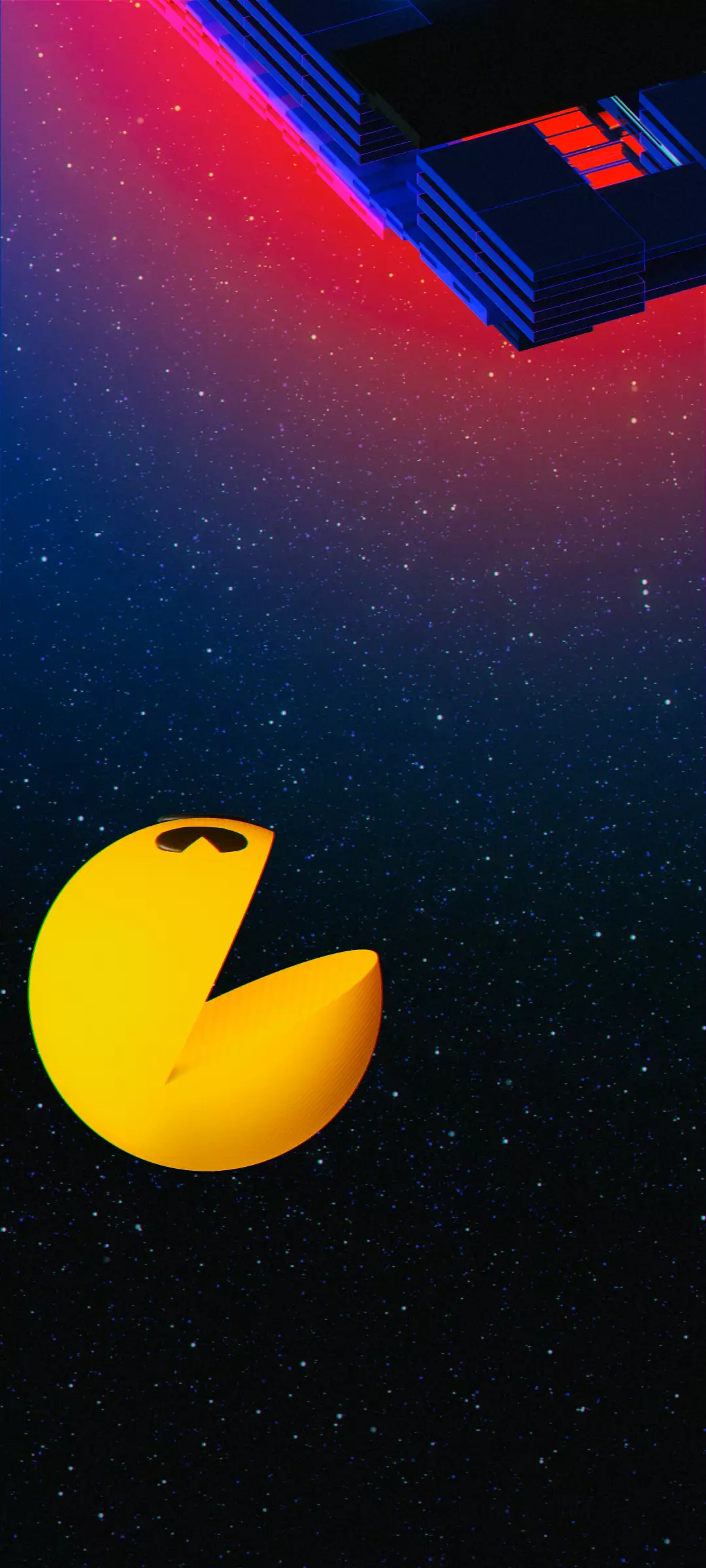 ሌላ የጠፈር Pac-Man ልጣፍ።