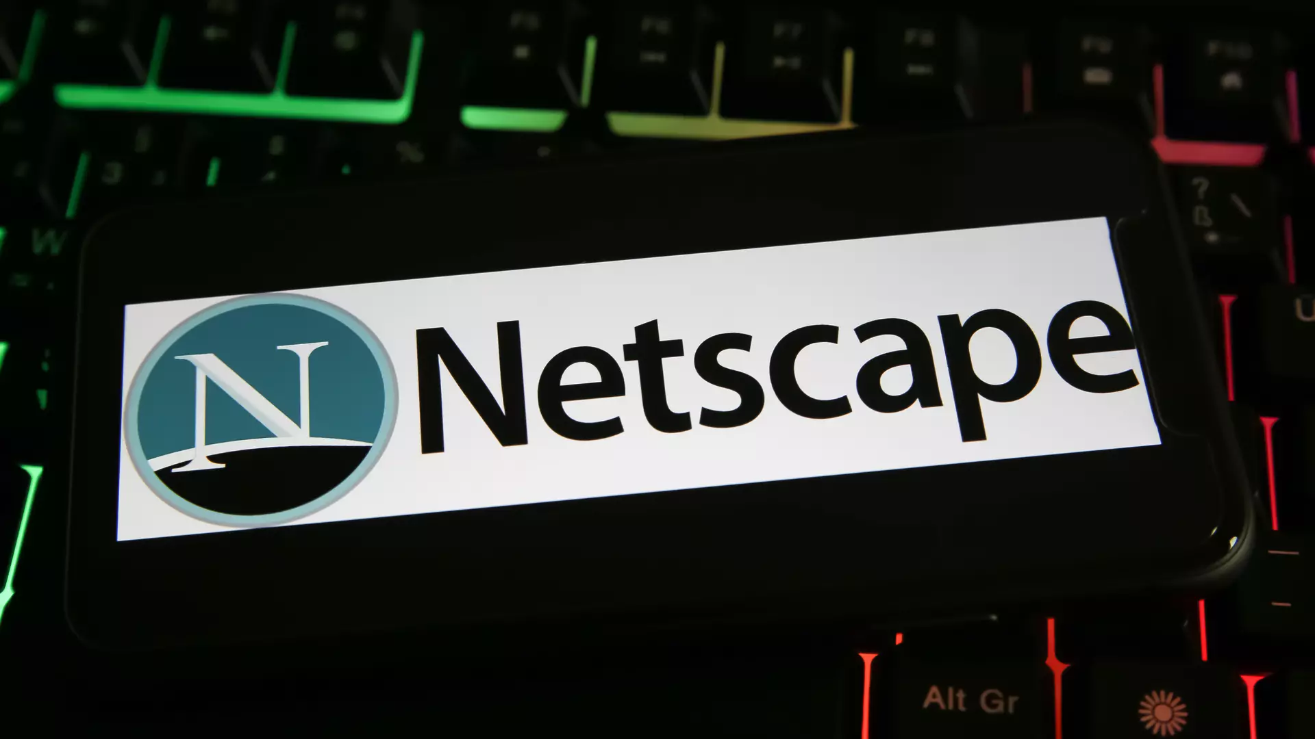 Një logo e Netscape në një kompjuter