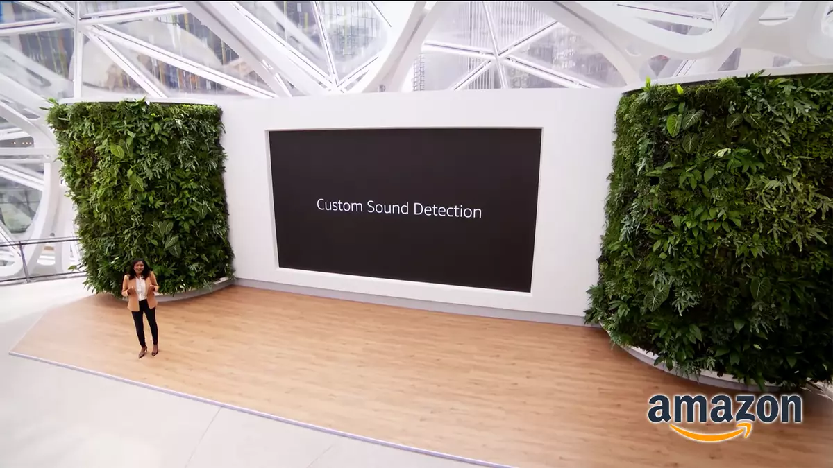 „Custom Sound Detection“ skaidrė „Amazon“ 2021 m. rudens renginyje.