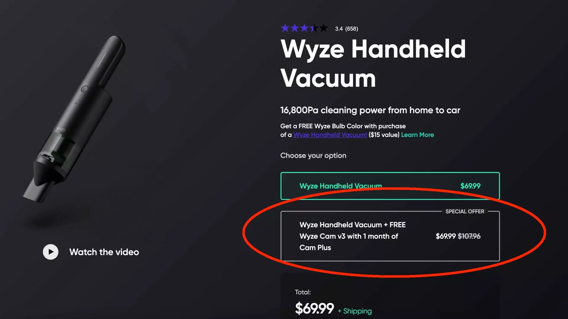 Wyze Vacuum and Camera Deal