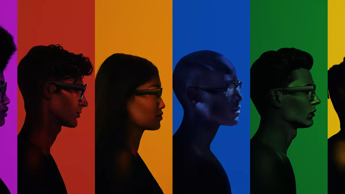 En banner för North, AR-glasögonföretaget Google köpte 2020.