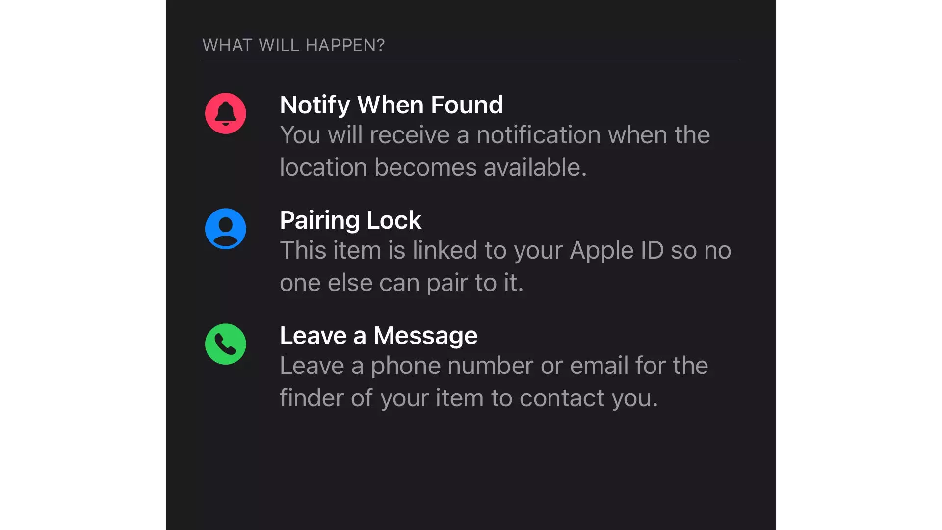 Skærmen Lost Mode i Find My-appen på en iPhone.