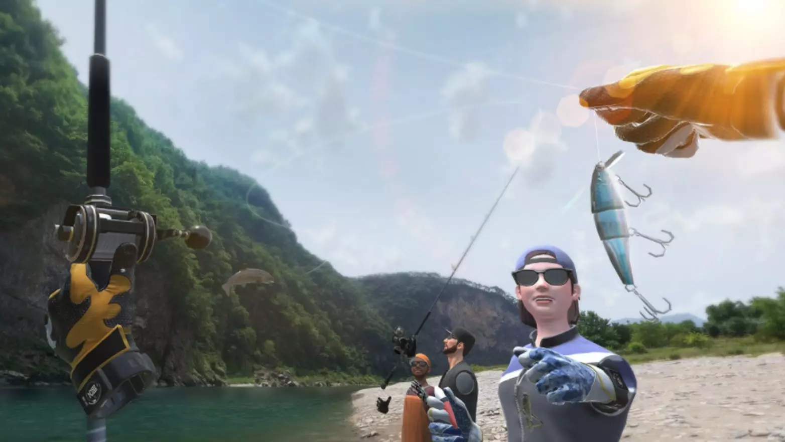 Amics pescant en VR