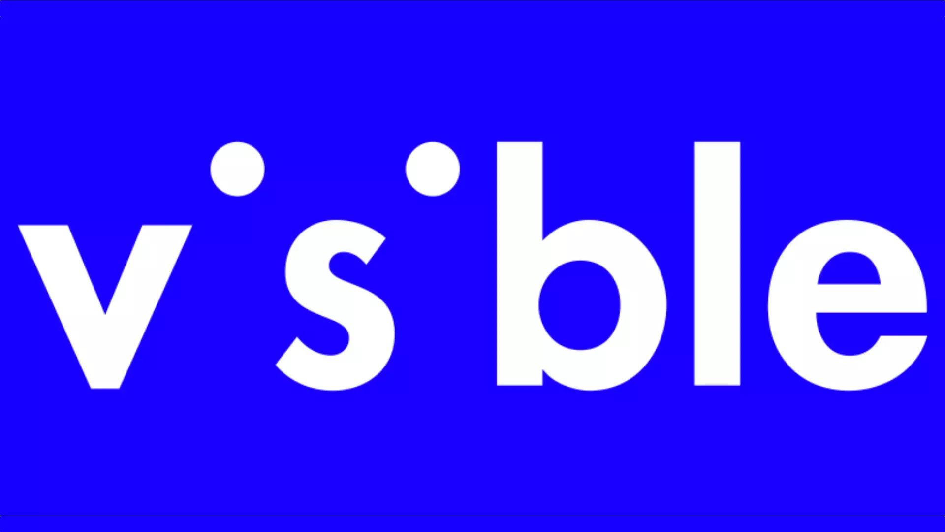V.s.ble (قابل مشاهده) لوگوی نامحدود در پس زمینه آبی.