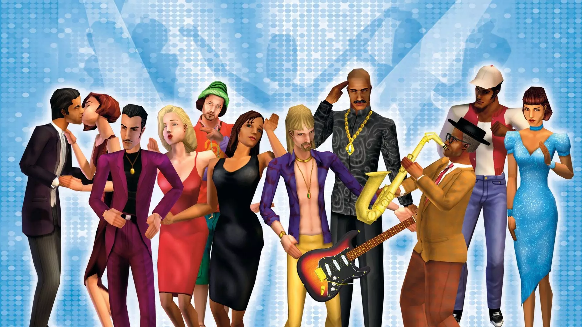 Неколку ликови од оригиналната игра „The Sims“.
