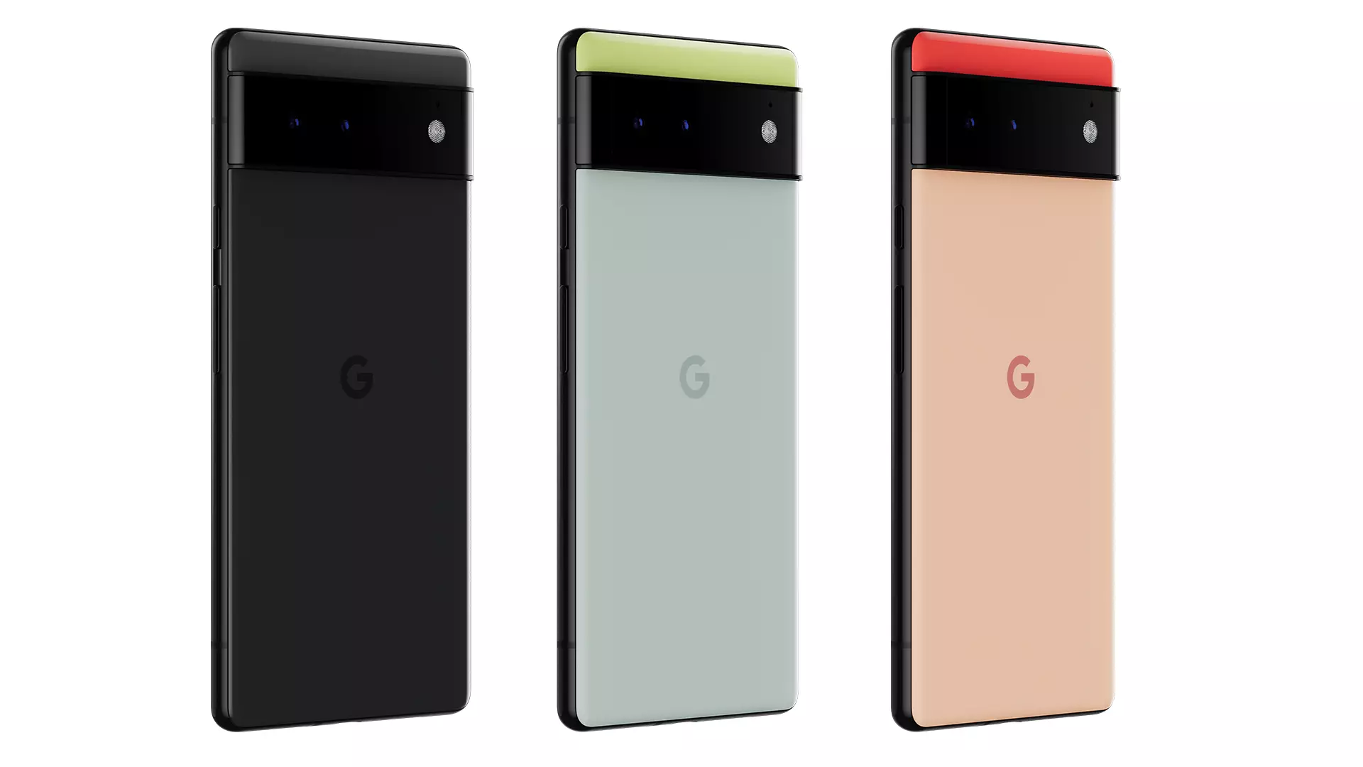 Google Pixel 6 यसको सबै रंगमा।