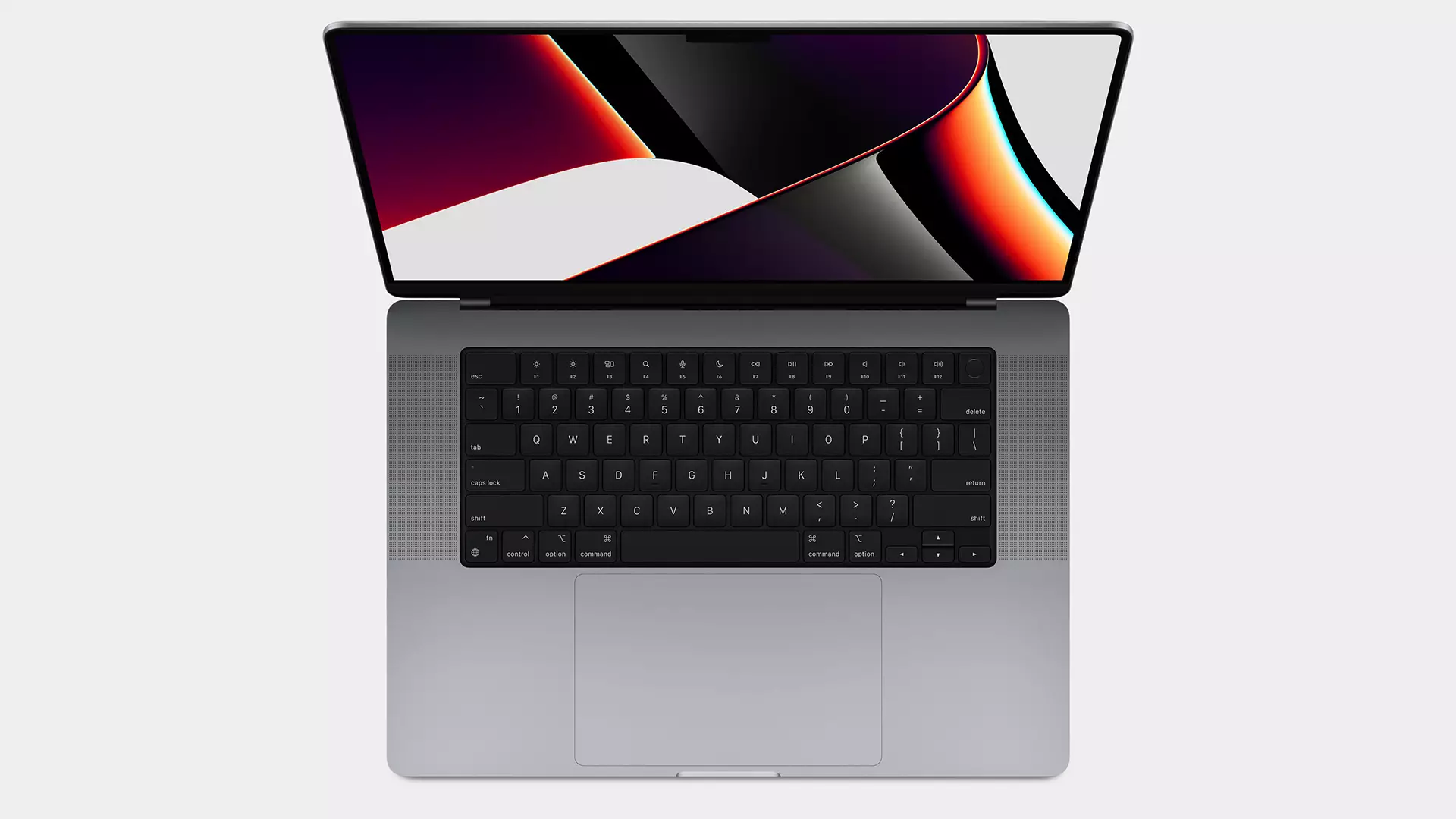 Het nieuwe, verduisterde toetsenbordbed van de MacBook Pro.