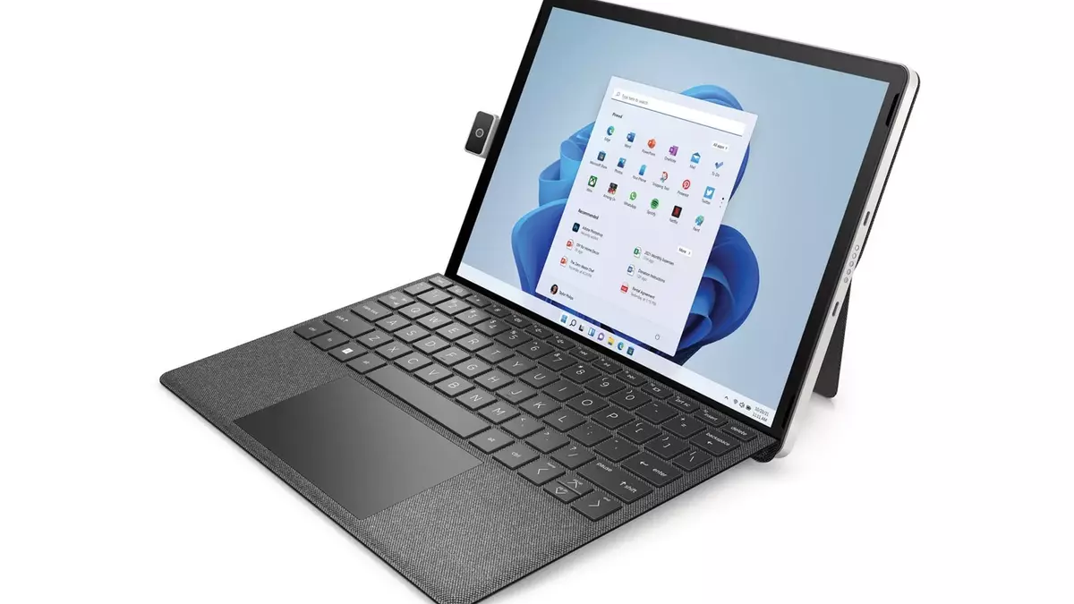Tablet HP 11-Inci yang menjalankan Windows 11.