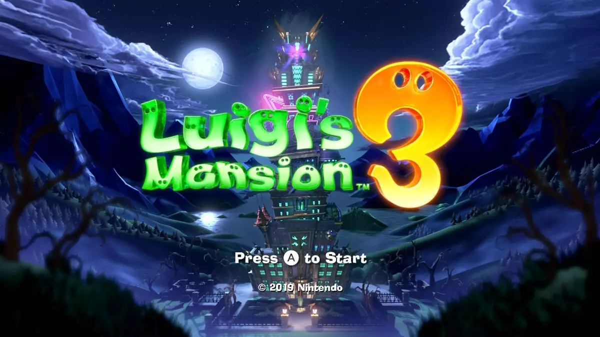 Tela de título de Luigi's Mansion 3