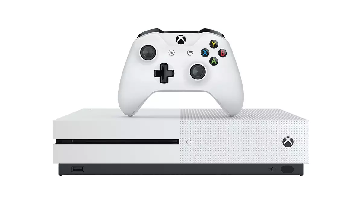 รูปถ่ายของ Xbox One S . สีขาว