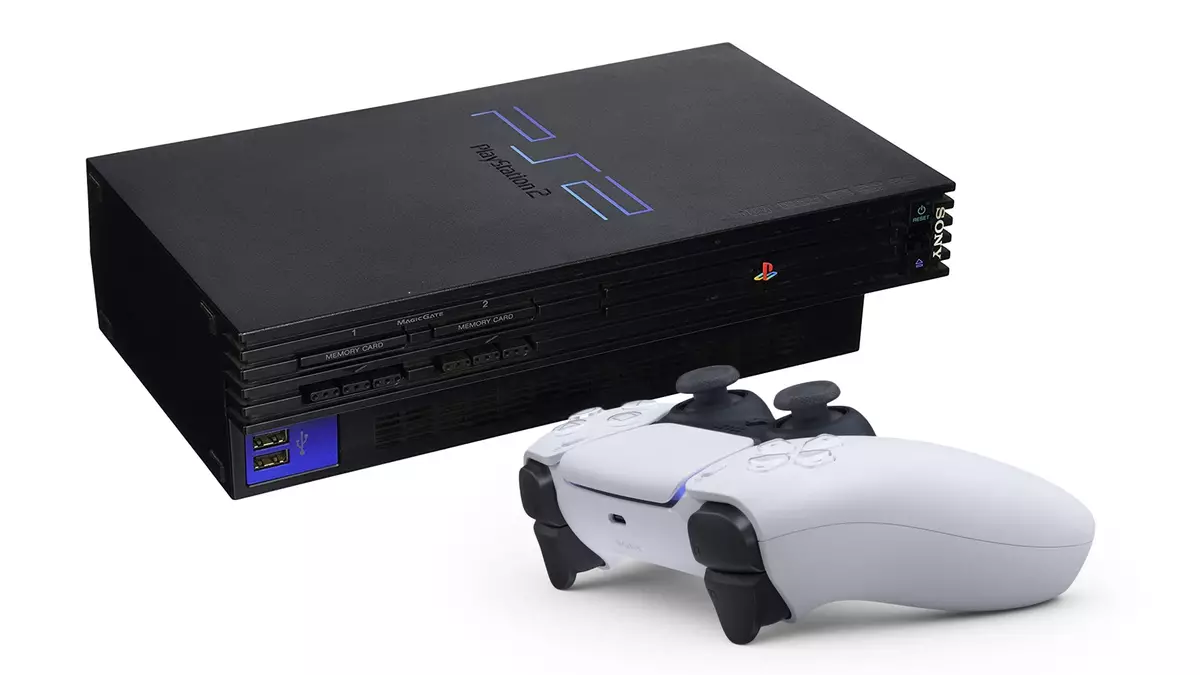 PS2 hamwe na mugenzuzi wa PS5.