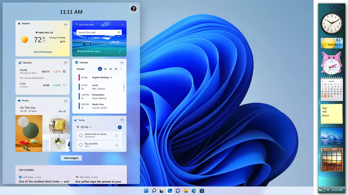 Windows 11 namboarina tamin'ny desktop Vista