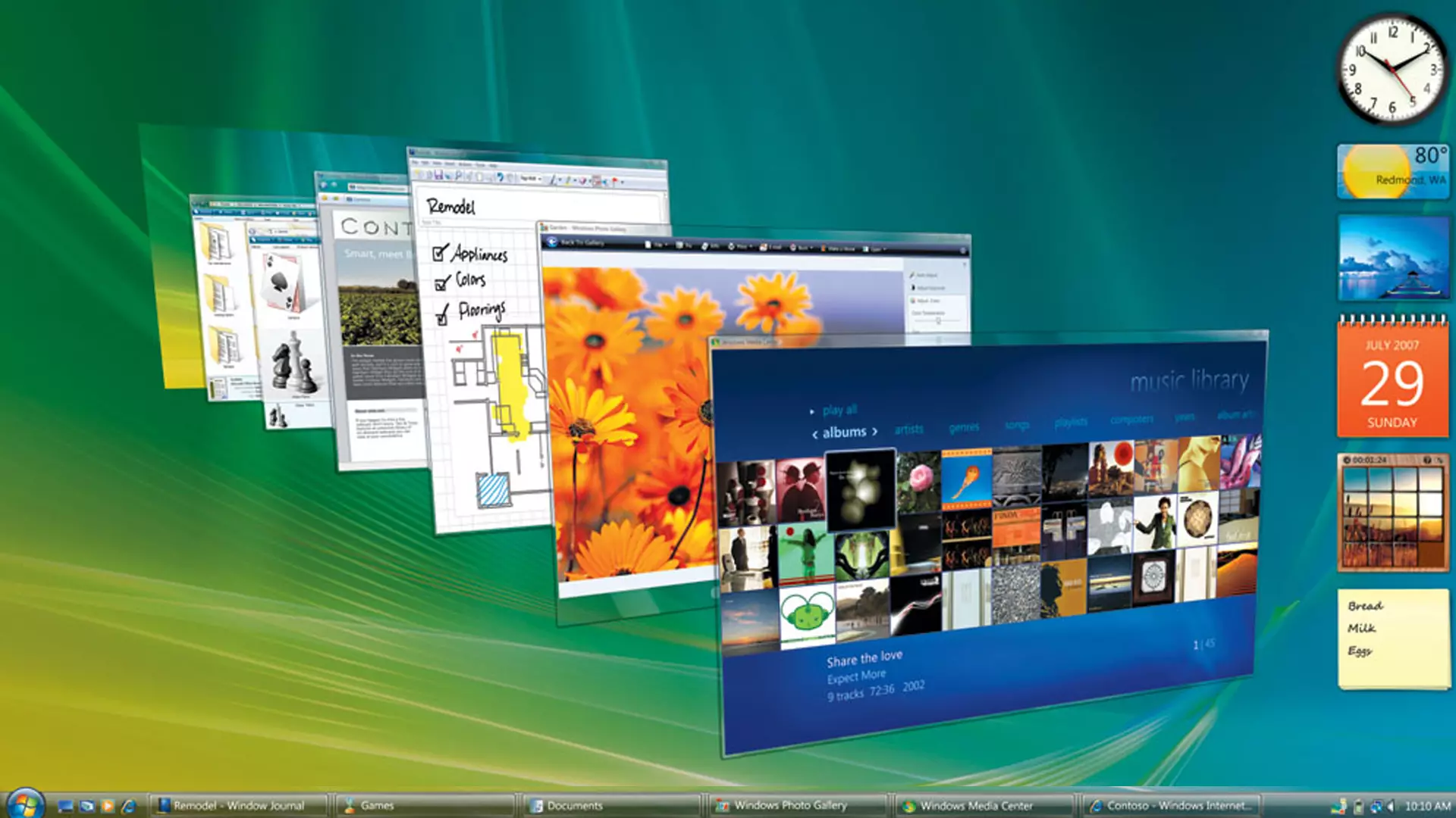 slika sistema Windows Vista z namizjem