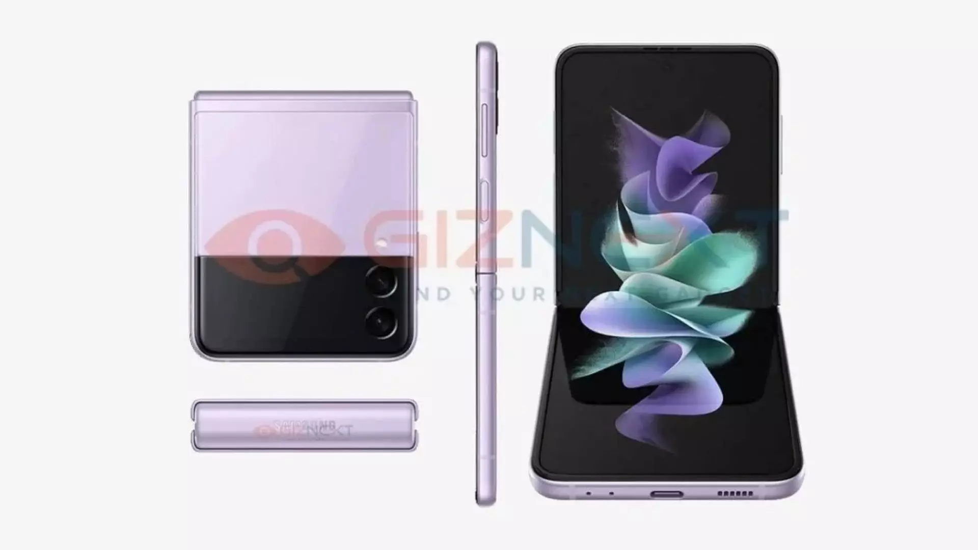 Samsung Galaxy Z Flip 3 Bocor Ngasongkeun Tampilan Hareup Anu Langkung ageung, Desain Dua Nada