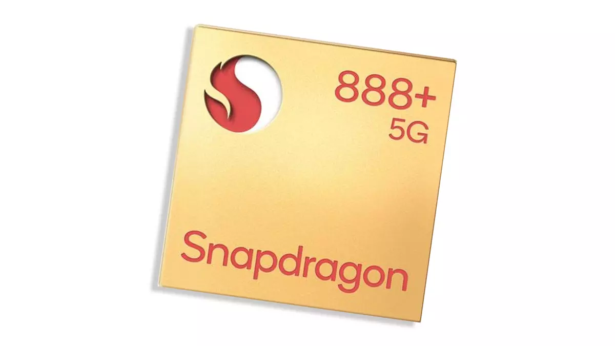 Baner ar gyfer y sglodyn Snapdragon 888+.