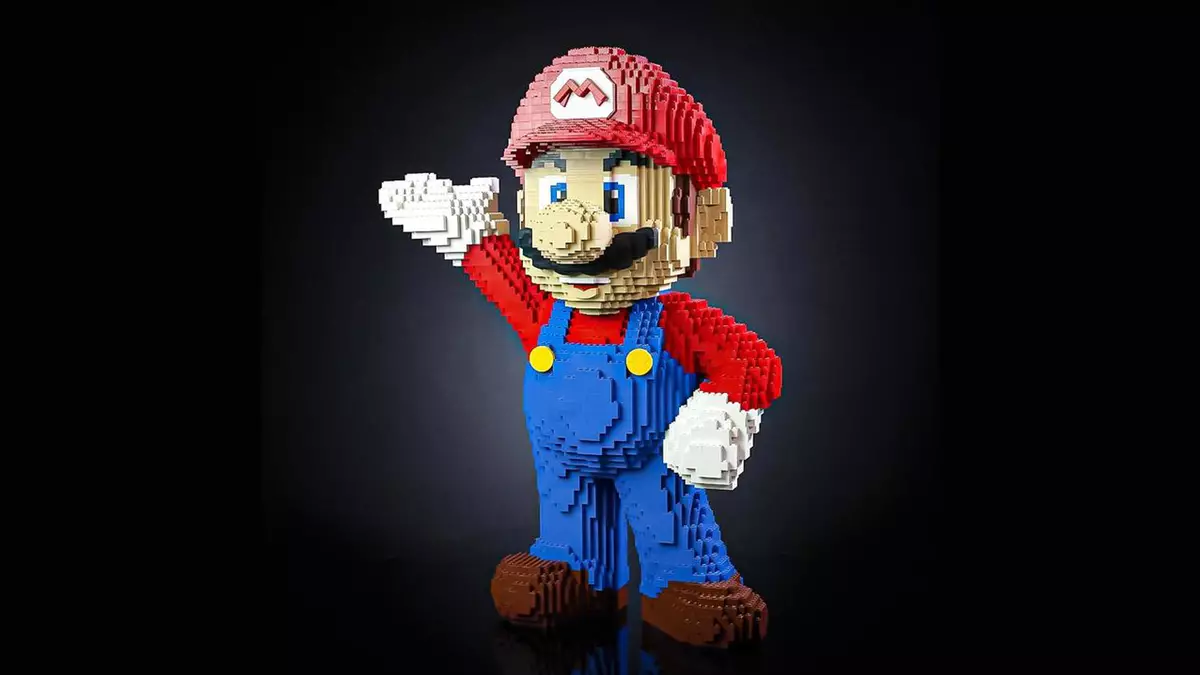 Bricker baut LEGO Mario lebensgroße Skulptur
