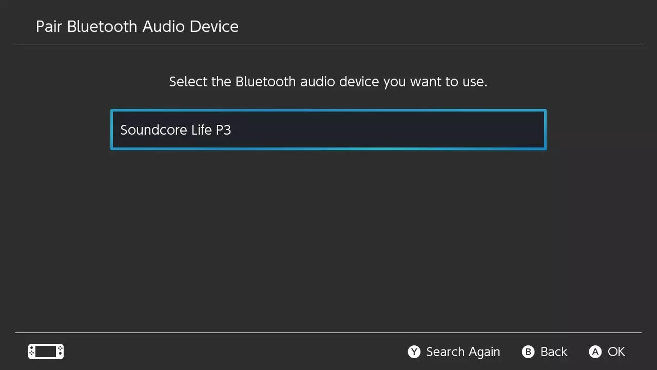 Nintendo Switch entdeckt Soundcore Life P3-Ohrhörer.