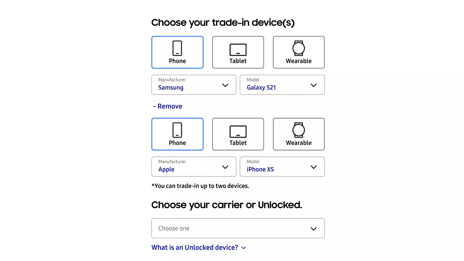Samsung ļaus jums apmainīt divus tālruņus, lai iegūtu nākamo salokāmo