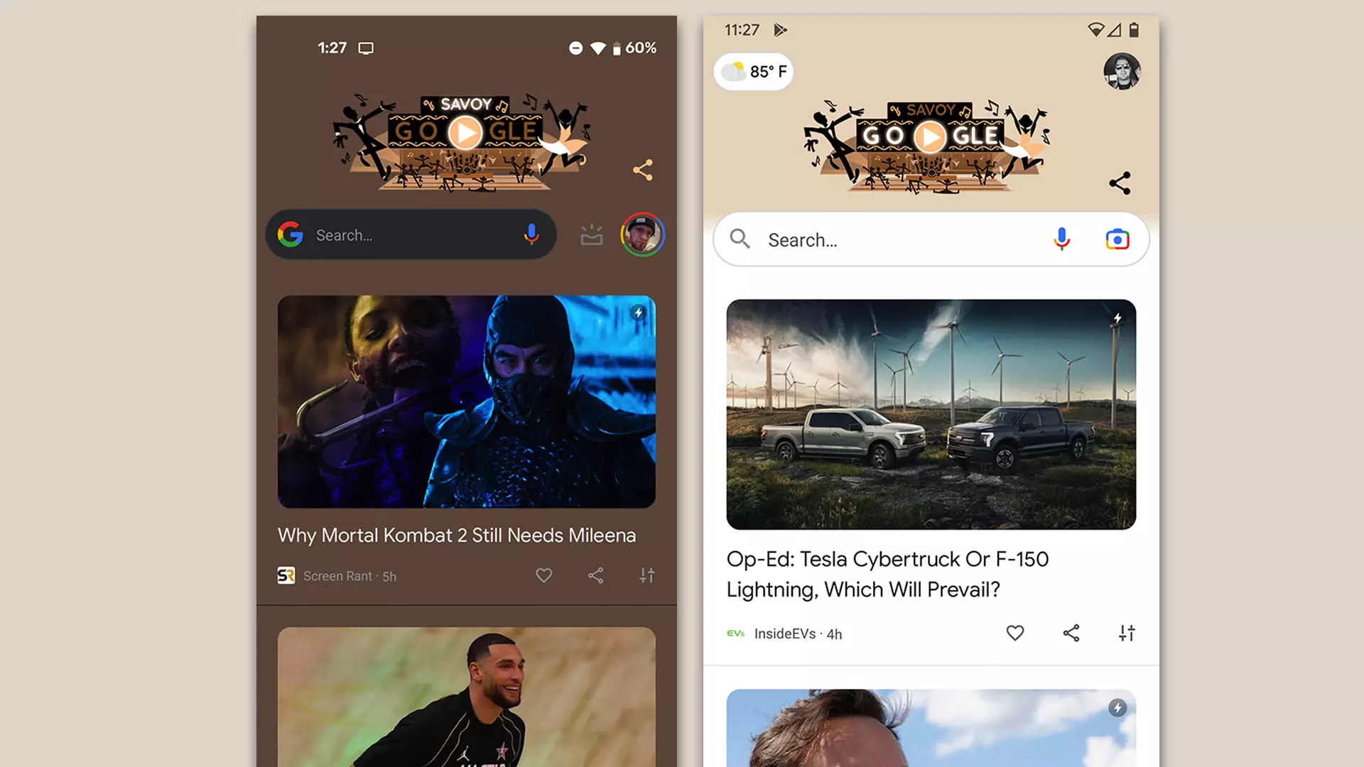Google Discover se vuelve colorido en Android 12