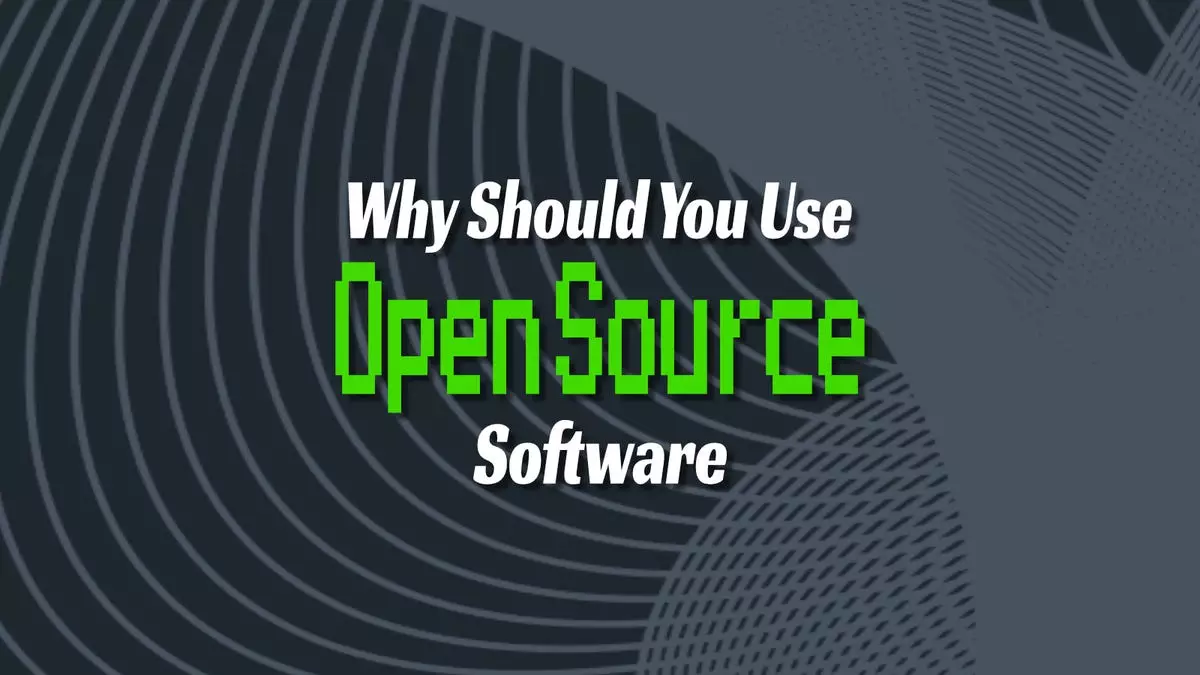 Proč byste měli používat text open-source softwaru na šedém a modrém pozadí