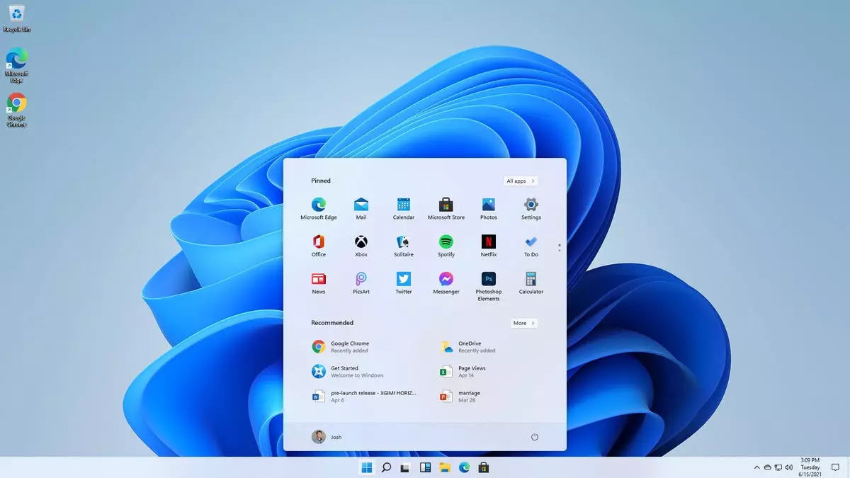소프트웨어 유틸리티 메뉴가 있는 Microsoft Windows 배경 화면.
