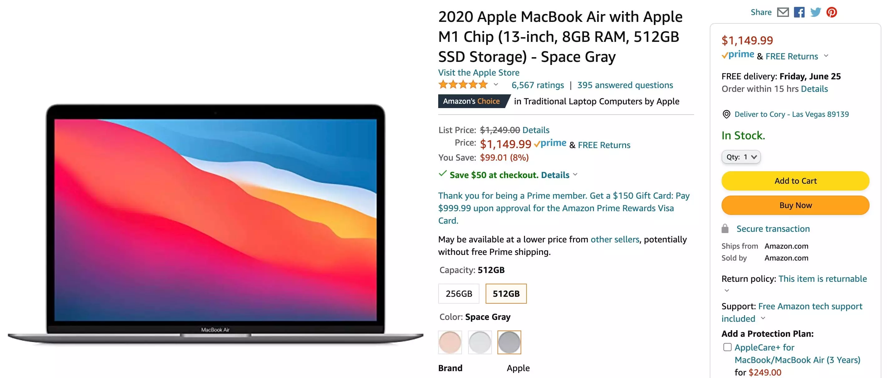 MacBook Air Amazon හි ගනුදෙනු කරයි