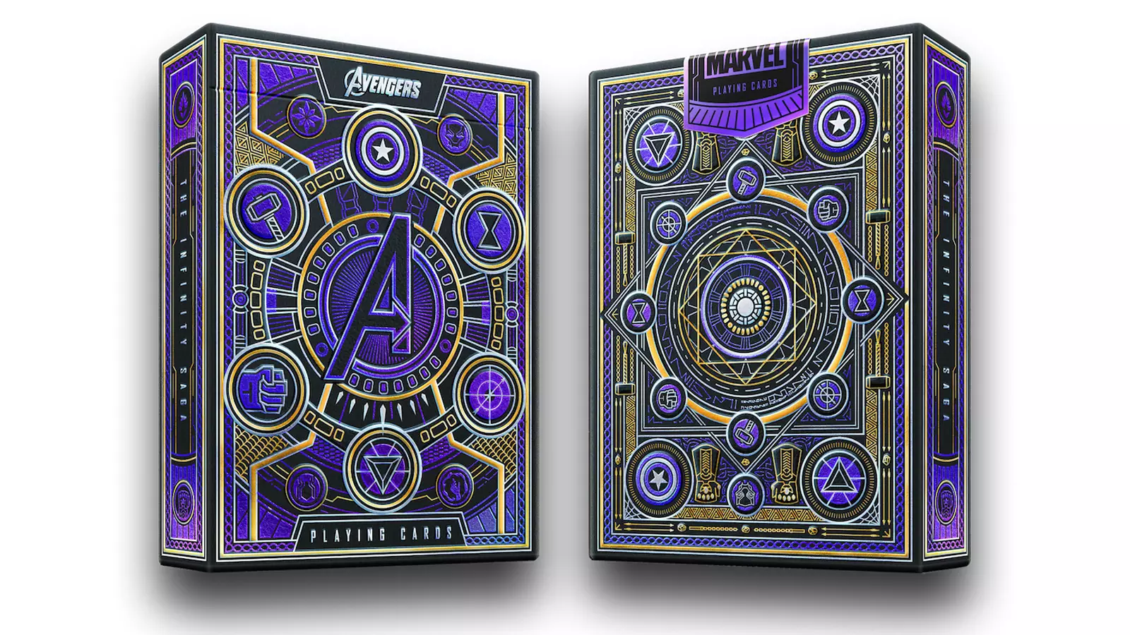 Bungkusan bertema gilt fancy pikeun kartu maén Avengers