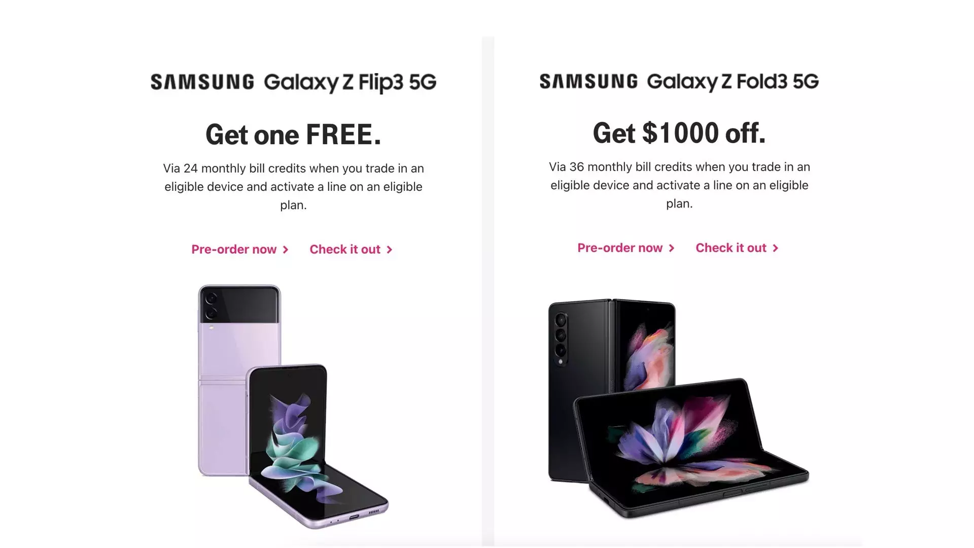 Galaxy Z Fold 3 සහ Flip 3 ගනුදෙනු සහ වට්ටම්