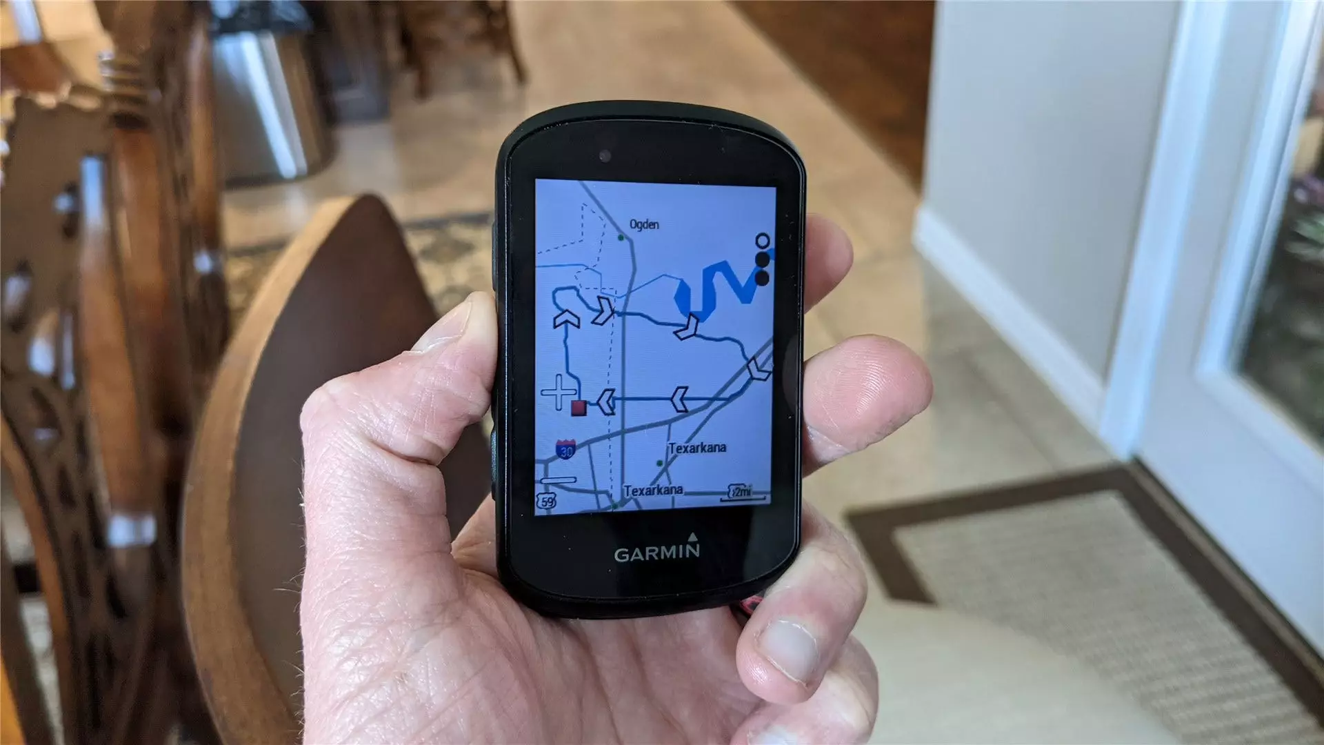 Garmin Edge 530 上新地图功能的特写