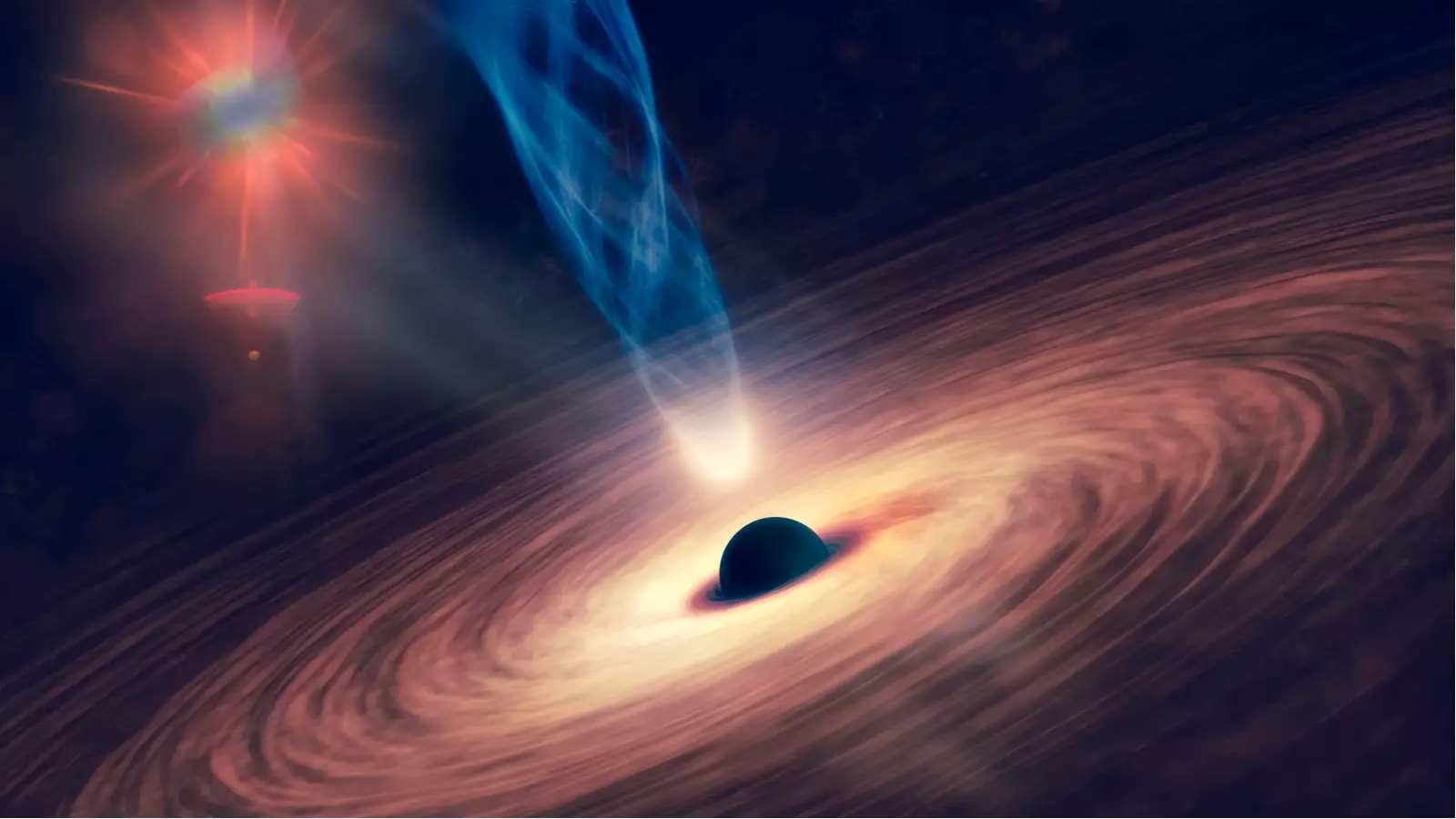Апстрактна свемирска позадина црне рупе са маглином над шареним звездама и облачним пољима у свемиру