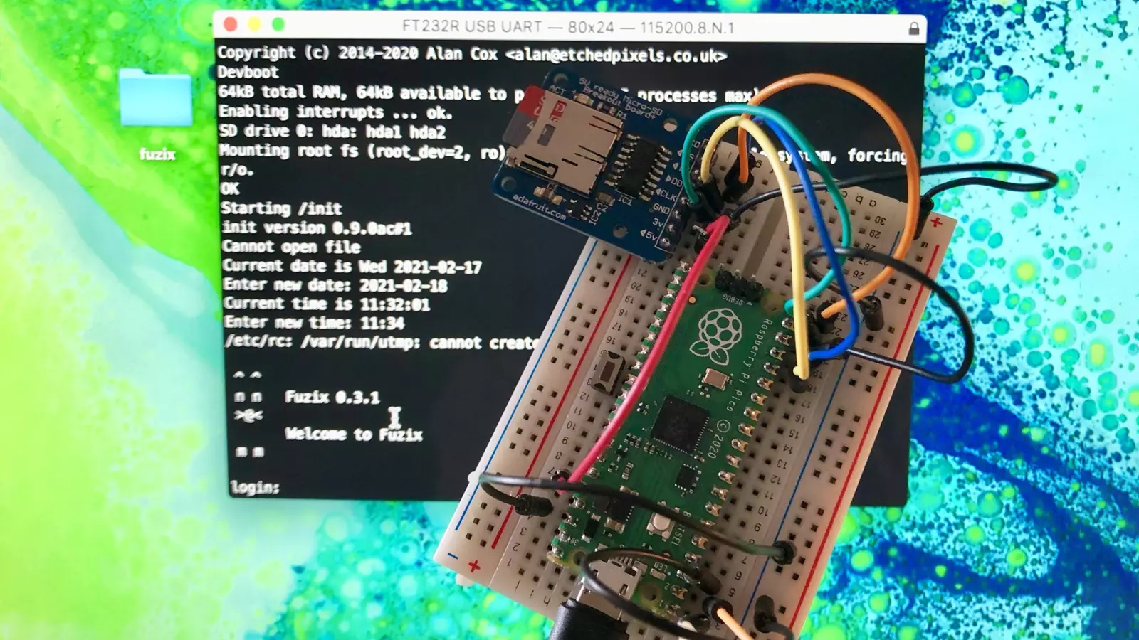 O Raspberry Pi Pico de 4 dólares agora pode executar FUZIX, un clon de UNIX