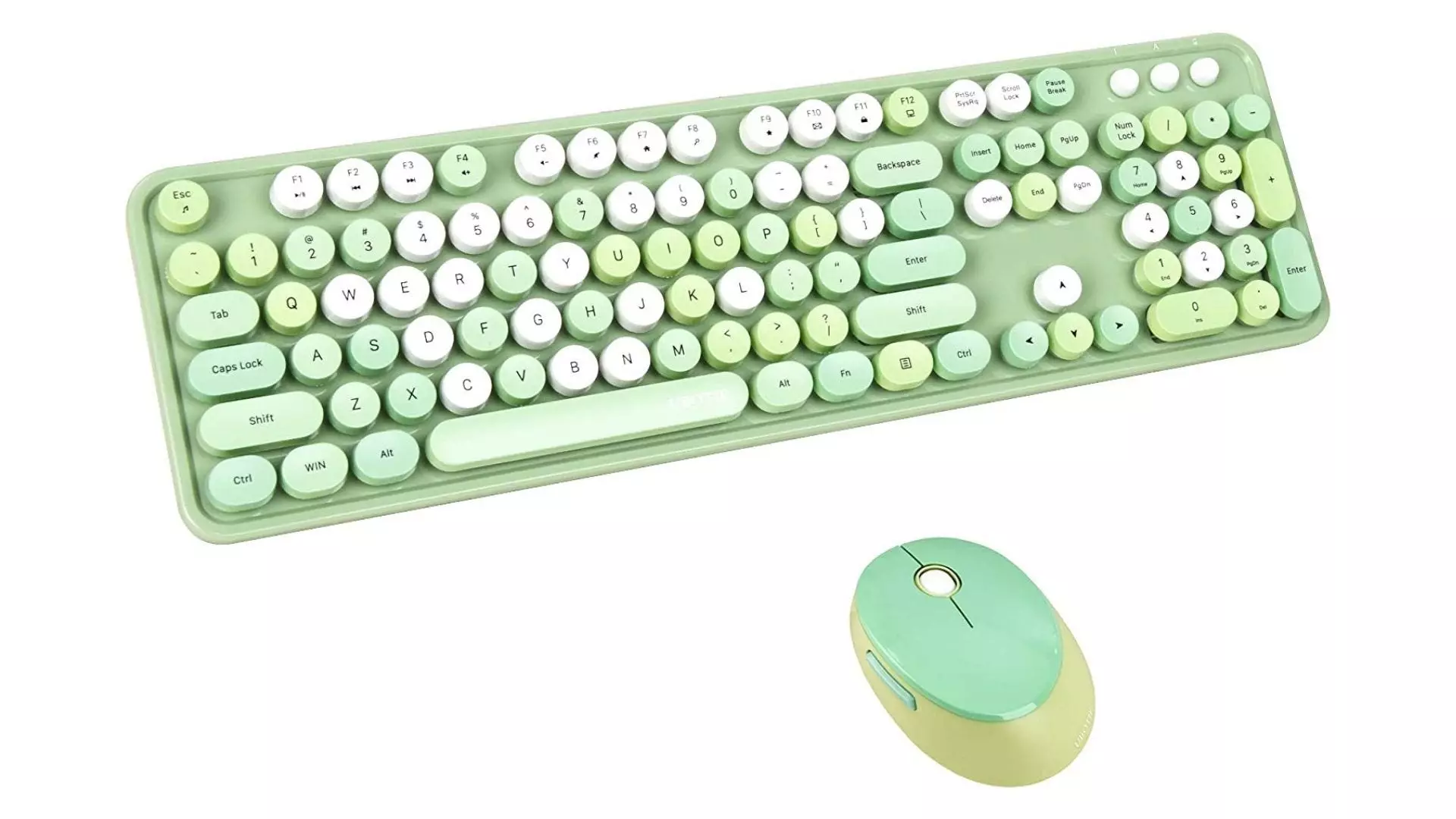 UBOTIE Colorful Kompyuta Wireless Keyboards Mouse Combos Typewriter