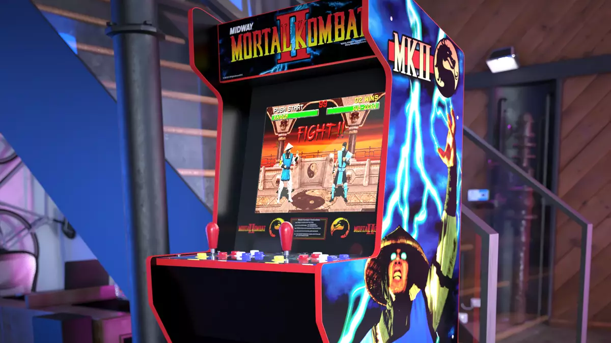 Mortal Kombat アーケード マシンのクローズ アップ