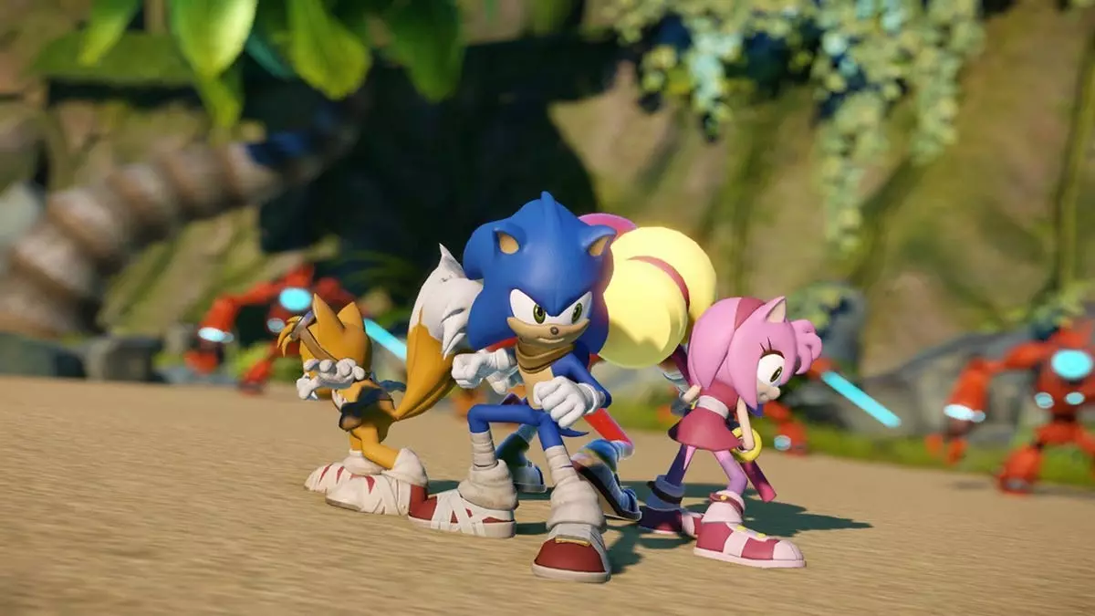 Sonic und andere Charaktere aus der Fernsehsendung „Sonic Boom“.