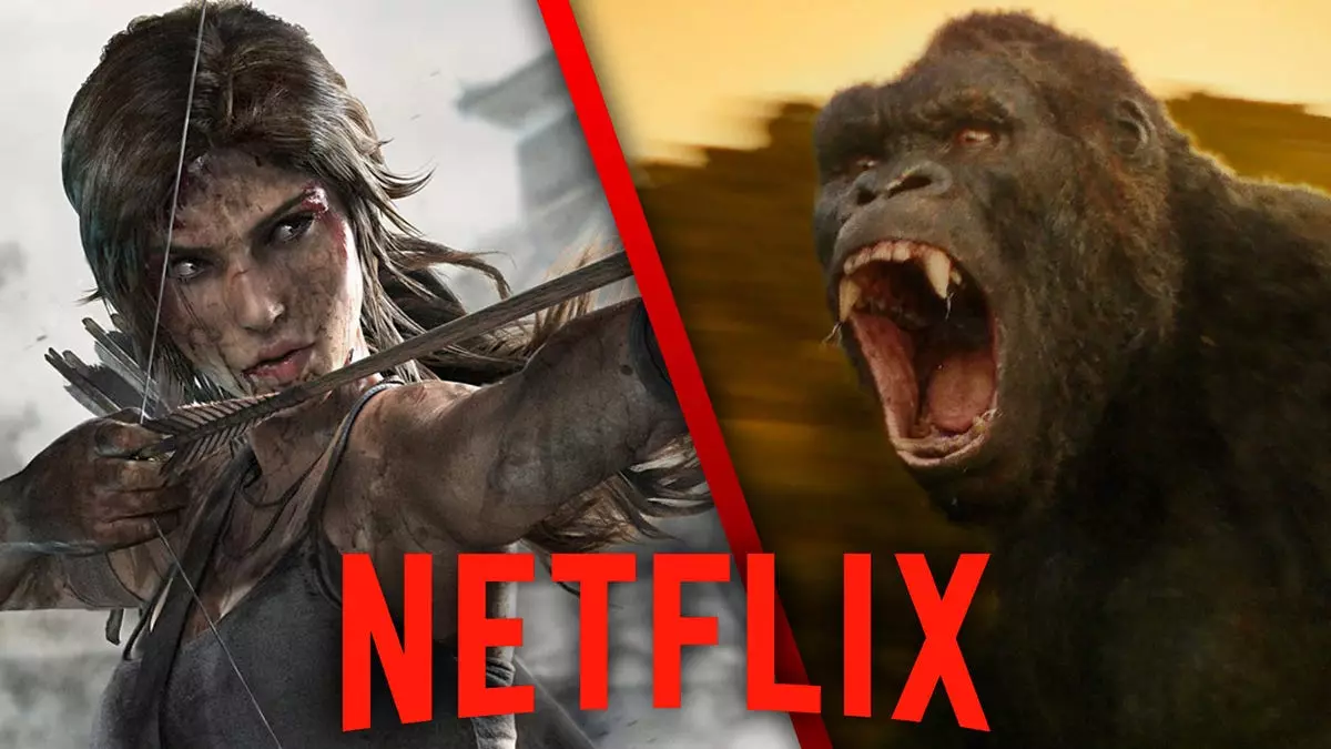 Lara Croft et King Kong, logo Netflix