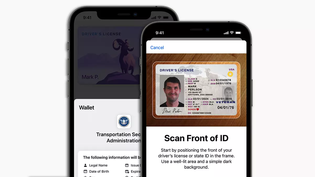 Un iPhone demanant al seu propietari escanejar el seu carnet de conduir.