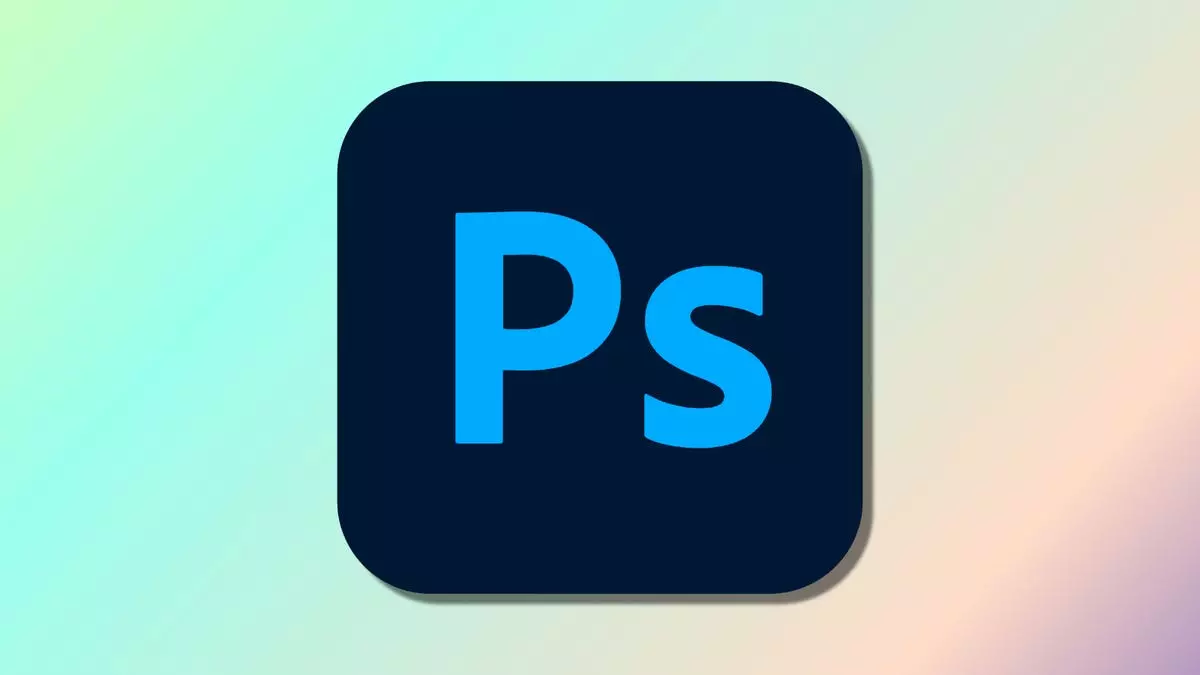 ໂລໂກ້ Adobe Photoshop ຕໍ່ກັບພື້ນຫຼັງຫຼາຍສີ